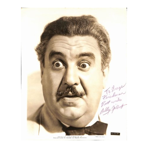 Billy Gilbert Actor/Comedian d.1971 Signed/Auto 8x10 B&W Photo JSA 187 ...