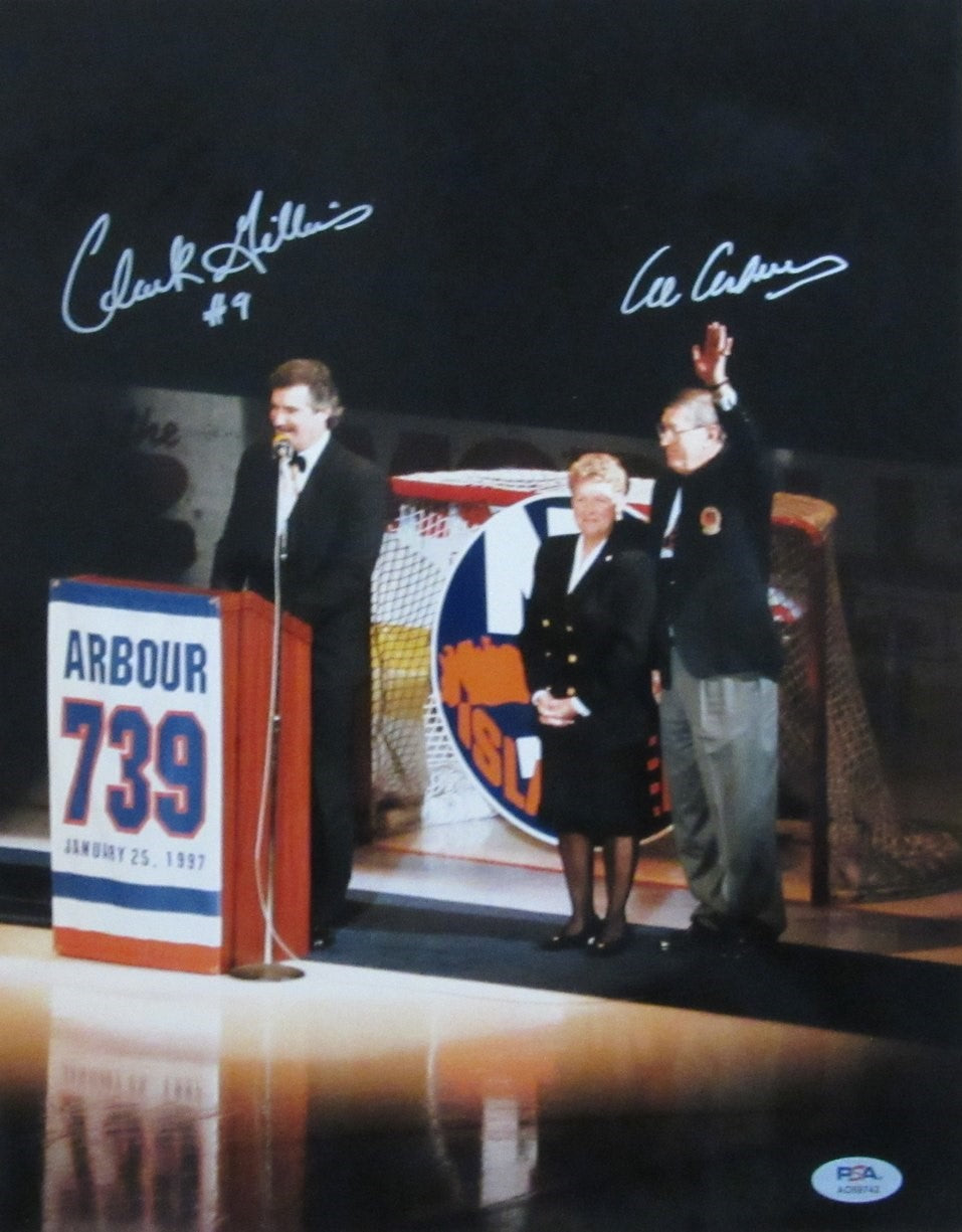 Clark Gillies/Al Arbour HOF Dual-Signed/Auto 11x14 Photo Islanders PSA ...