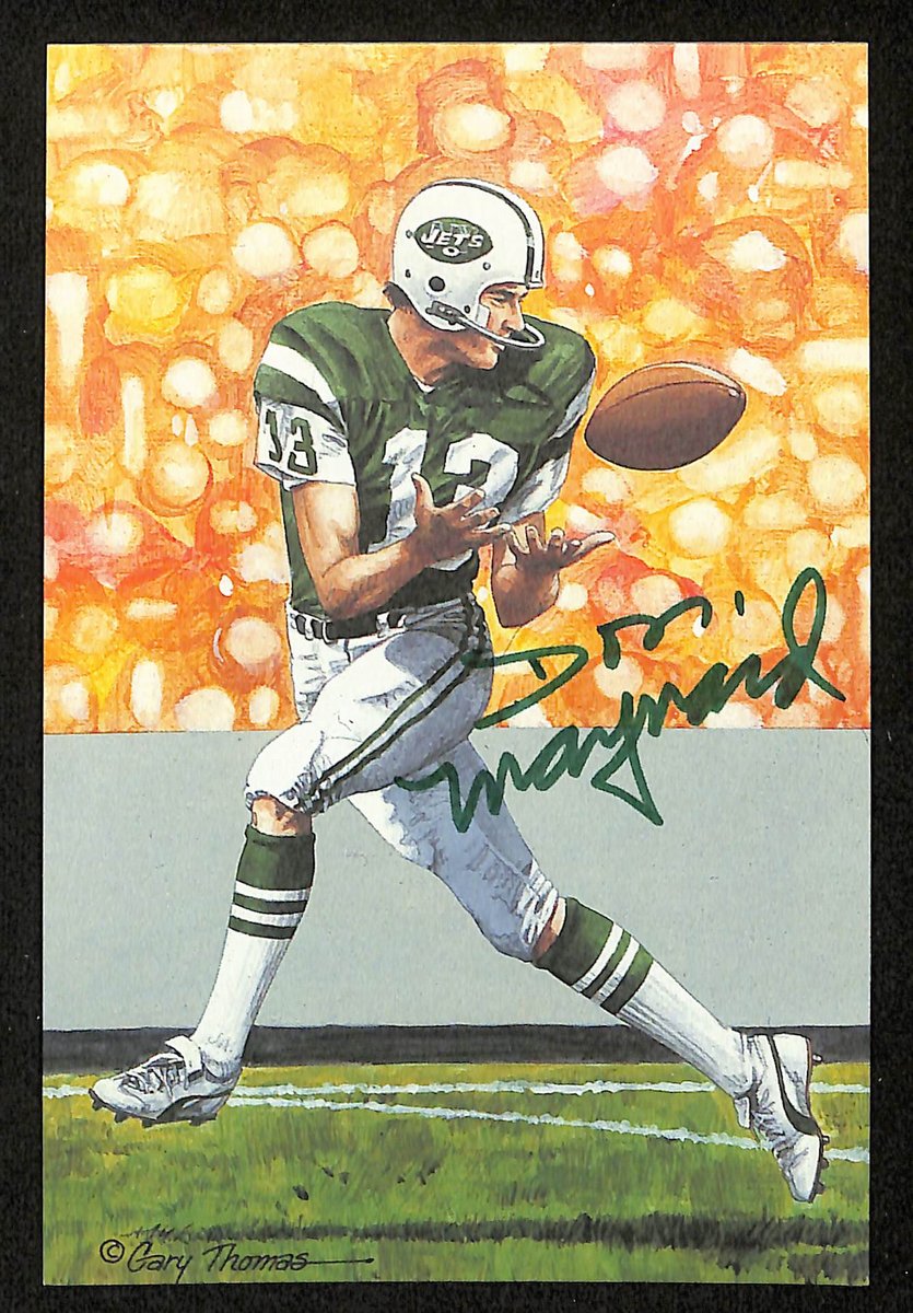 Don Maynard HOF Signed/Auto 1993 Goal Line Art GLAC Postcard Jets JSA ...