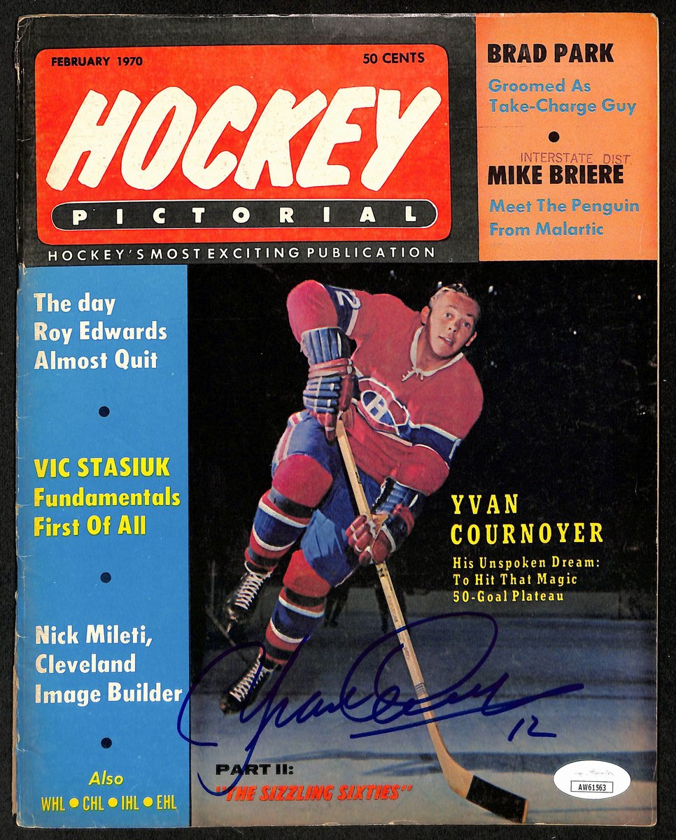 Yvan Cournoyer Montreal Canadiens Signed 1964 Hockey Pictorial JSA 197 ...