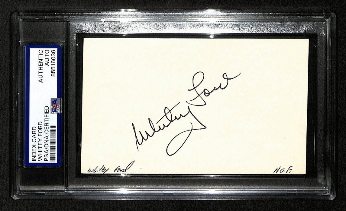 Whitey Ford NY Yankees HOF Signed/Autographed 3x5 Index Card PSA/DNA 1 ...
