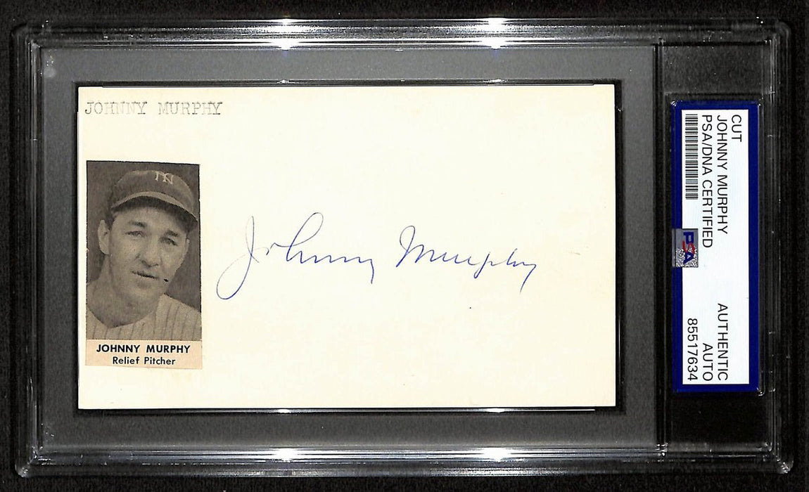 Johnny Murphy Signed/Auto Cut on 3x5 Index Card New York Yankees PSA/D ...