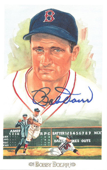 Bobby Doerr signed 1989 Boston Red Sox Perez-Steele Celebration Postca ...