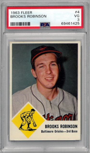 Brooks Robinson 1963 Fleer Baseball Card #4- PSA Graded 3 VG (Baltimor ...