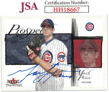 Mark Prior signed 2002 Fleer Traditon Baseball Rookie On Card Auto (RC ...
