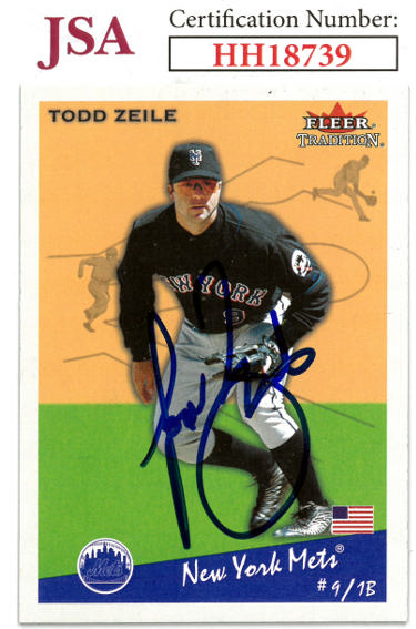 Todd Zeile signed 2002 Fleer Tradition Baseball On Card Auto #187- JSA ...