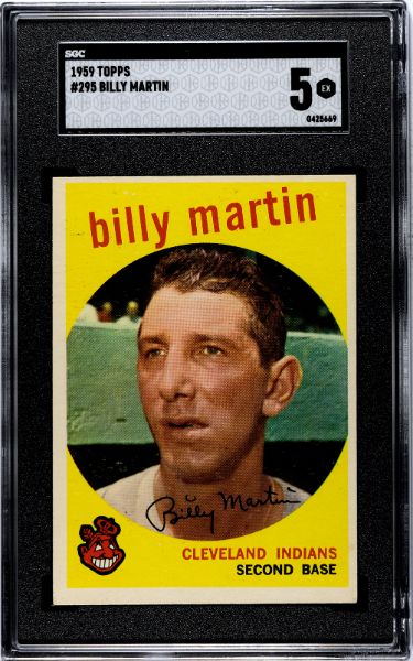 Billy Martin 1959 Topps Baseball Card #295- SGC Graded 5 EX (Cleveland ...