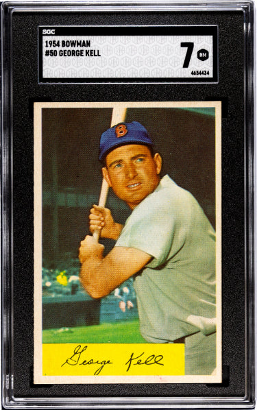 George Kell 1954 Bowman Baseball Card #50- SGC Graded 7 NM (Boston Red ...