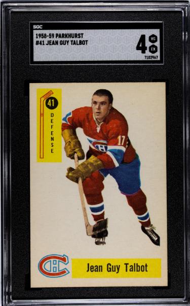 Jean-Guy Talbot 1958-59 Parkhurst NHL Card #41- SGC Graded 4 VG-EX (Mo ...