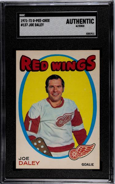 Joe Daley 1971-72 O-Pee-Chee NHL Card #137- SGC Slabbed Authentic Alte ...