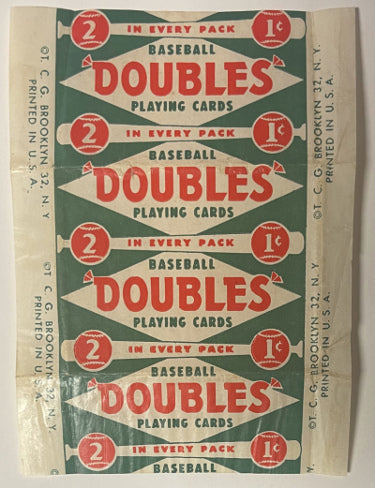 1951 Topps Vintage Red Back Baseball Pack 1 Cent Wrapper Doubles Playi ...
