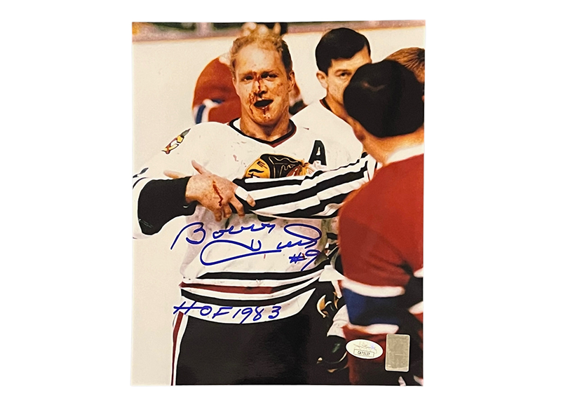 Bobby Hull Signed 8x10 Photo HOF 1983 Inscription (JSA) — Golden Autographs