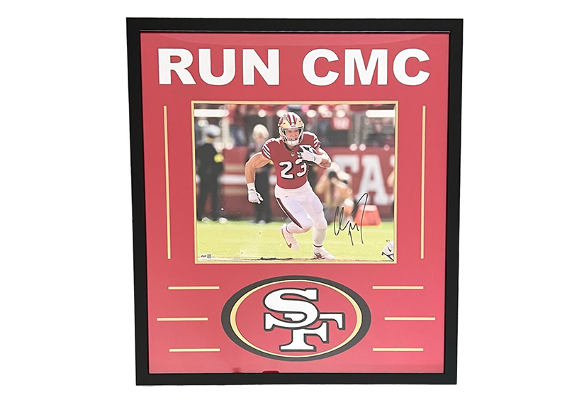 Christian McCaffrey San Francisco 49ers Autographed 36x32 Framed Photo ...