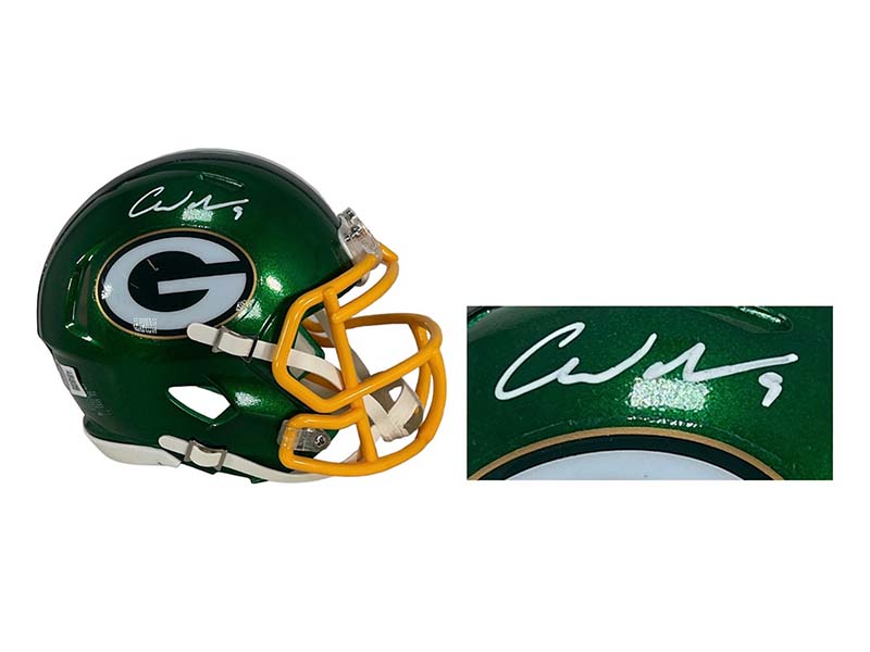 Christian Watson Autographed Green Bay Packers Mini Flash Helmet Becke ...