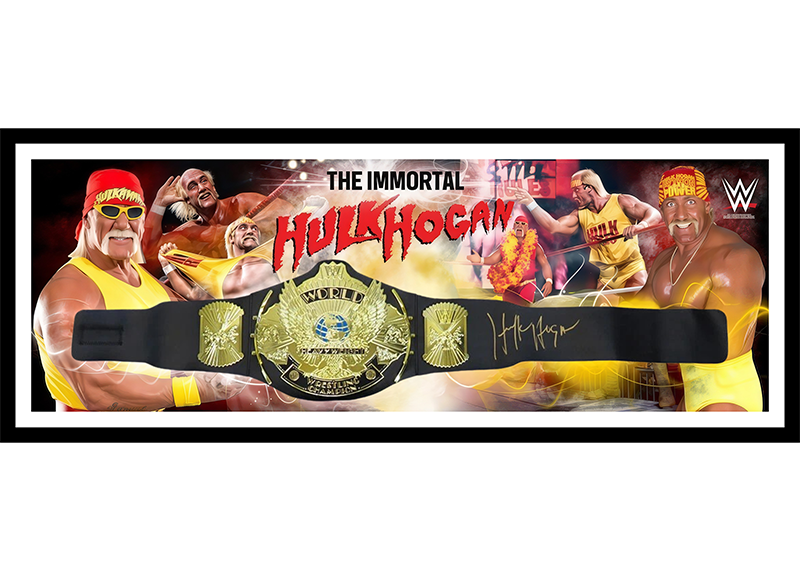 Hulk Hogan WWE Framed Autographed Championship Title Belt Shadowbox 19 ...