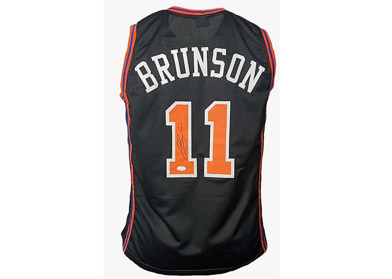 Jalen Brunson Signed Custom New York Black Basketball Jersey JSA ...