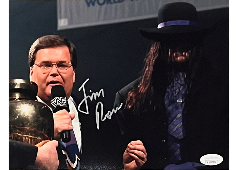 Jim Ross Signed 8x10 WWE Photo With Undertaker JSA — Golden Autographs