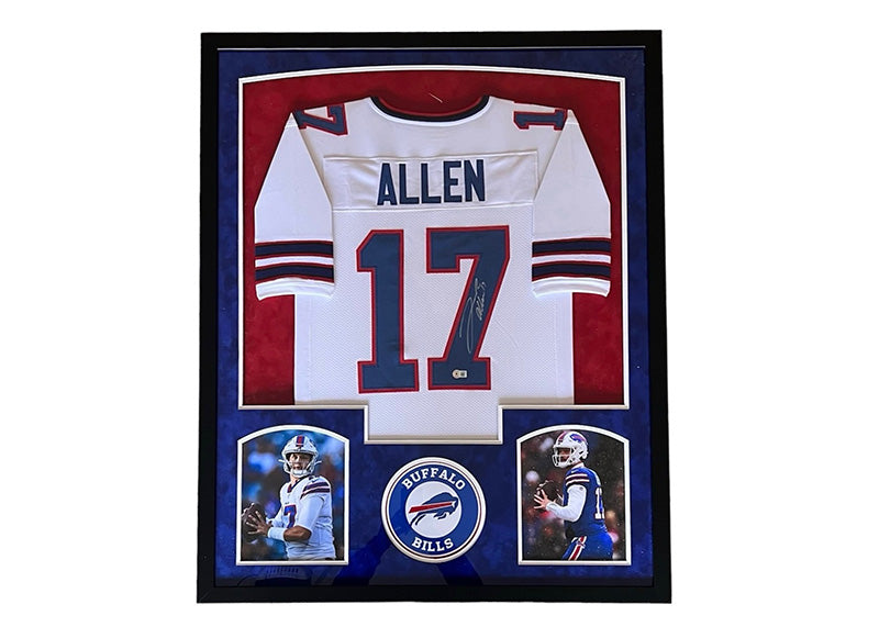 Josh Allen Signed White 34x42 Framed Football Jersey Beckett — Golden ...
