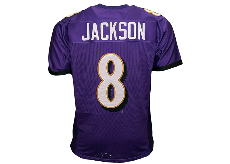 Lamar Jackson Unsigned Baltimore Purple Football Jersey — Golden Autographs