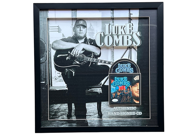 Luke Combs Signed 3D 21x21 Framed Vinyl JSA — Golden Autographs
