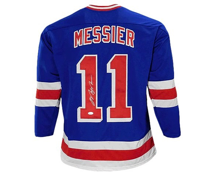 Mark Messier Signed New York Custom Blue Hockey Jersey JSA — Golden ...