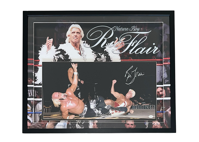 Ric Flair Signed 12x24 WWE Photo w/ Hulk Hogan 3D Frame JSA — Golden ...
