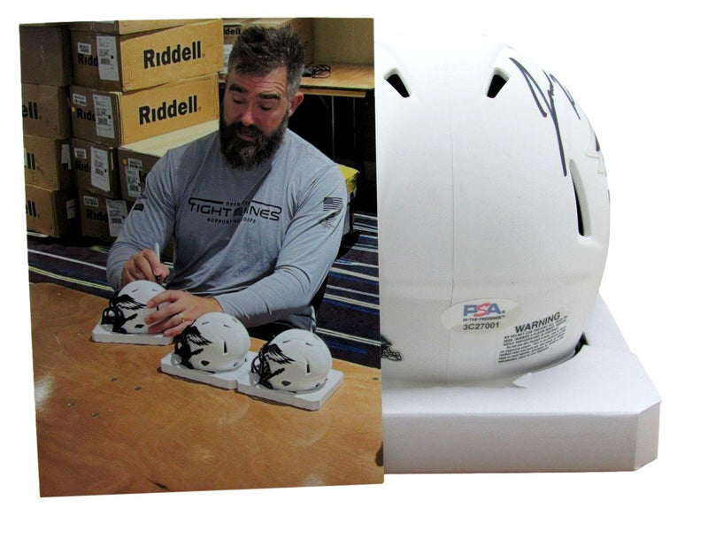 Jason Kelce Autographed Eagles Lunar Eclipse Mini Helmet Witness PSA/D ...