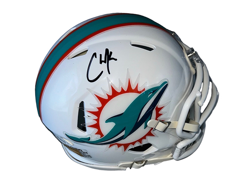 Chase Edmonds Signed Miami Dolphins Speed Mini Replica Football Helmet ...