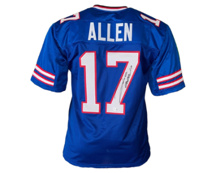 Josh Allen Autographed Buffalo Blue Football Jersey Beckett — Golden ...